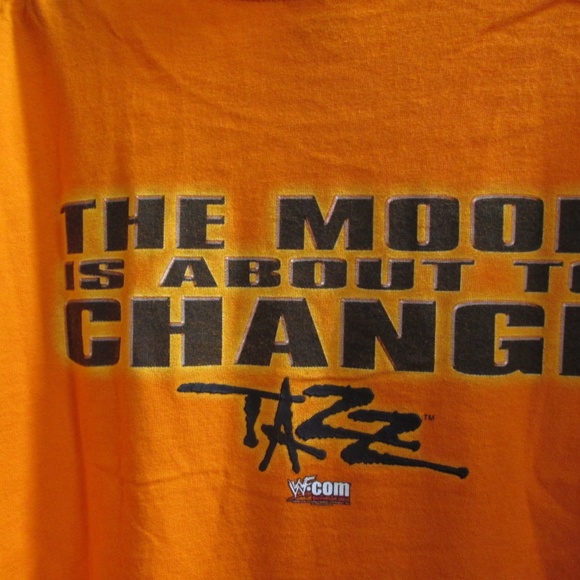 WWE | Shirts | Vtg Wwe Tazz The Mood Is About To Change Orange Shirt Sz ...